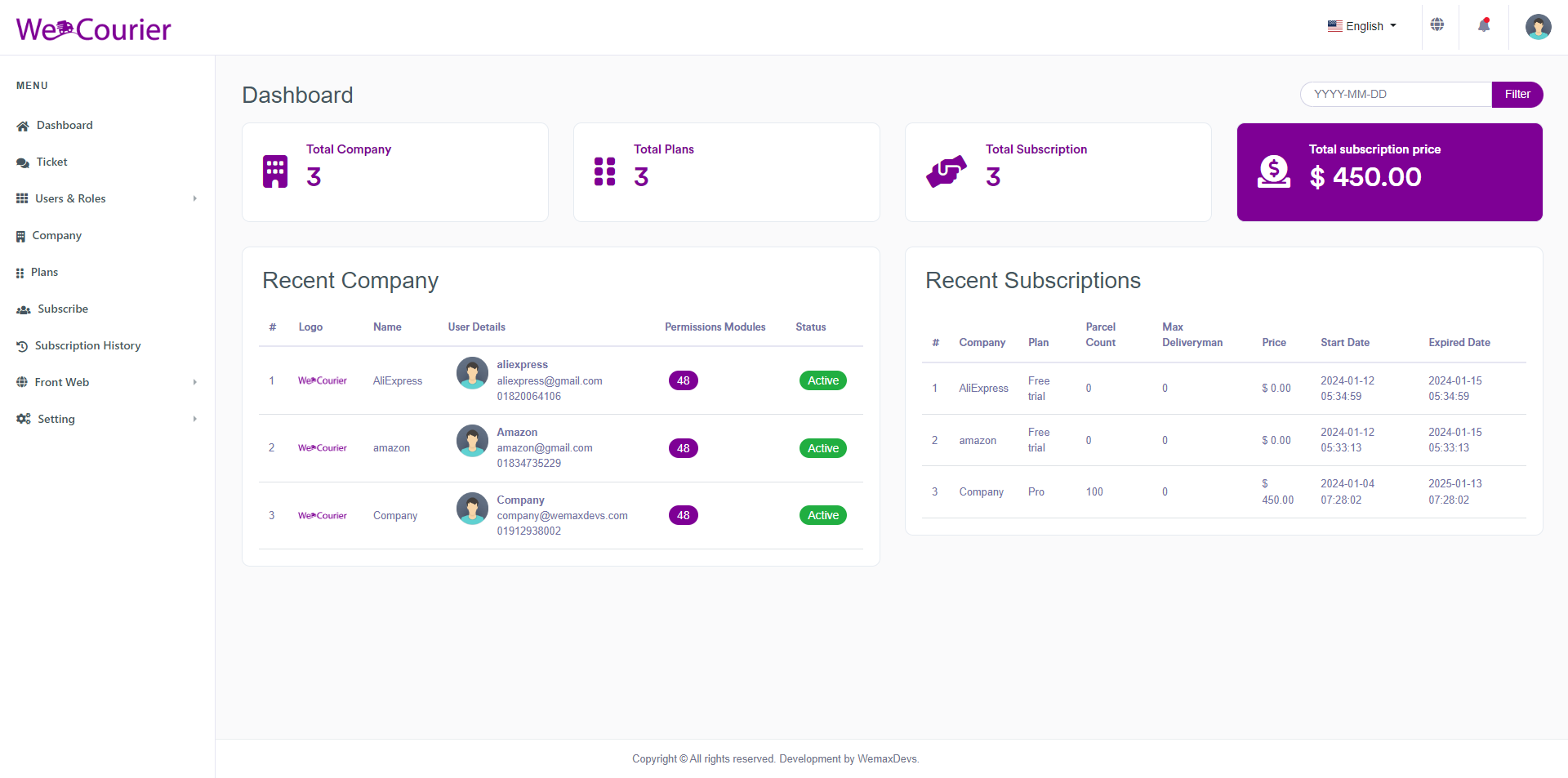 Wemaxdevs documentation